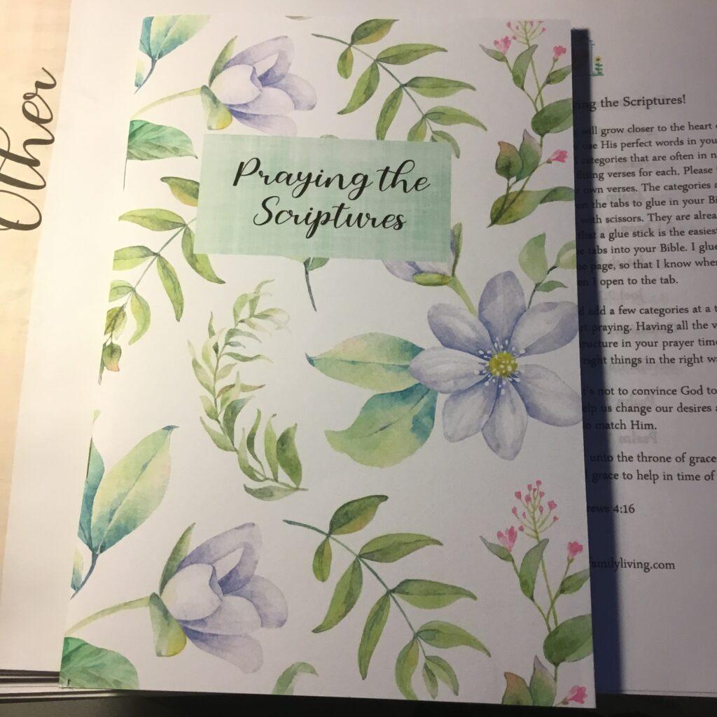 Praying the Scriptures printable – Torah Family Living