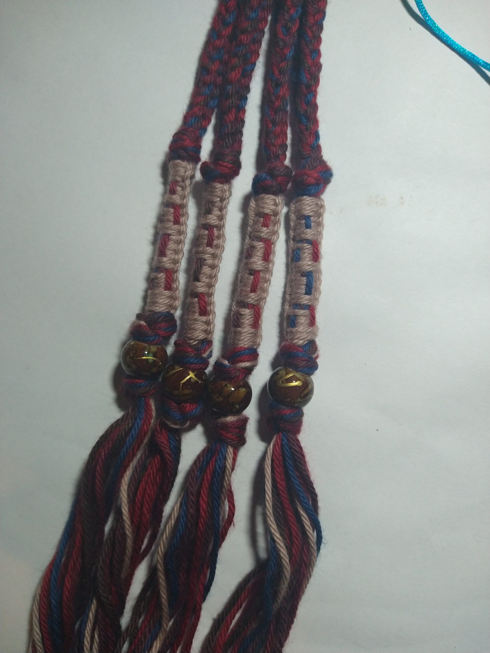 Dark red mix/tan cotton tzitzit set - Torah Family Living